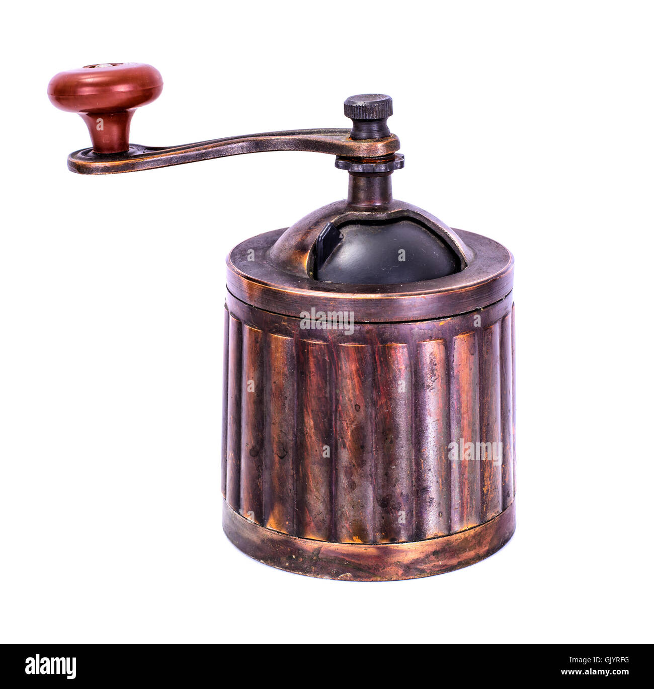 Retro Old Metal Hand Grinder Isolated on White Background Stock Photo ...