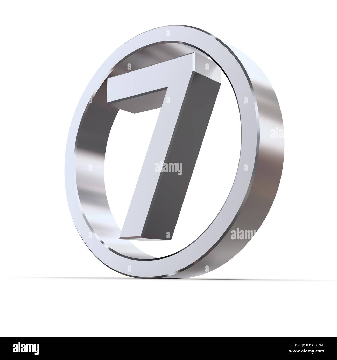 Shiny Circle - Number 7 Stock Photo - Alamy