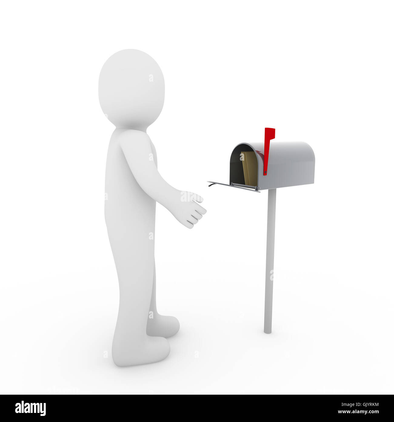 3d human mailbox letter Stock Photo - Alamy
