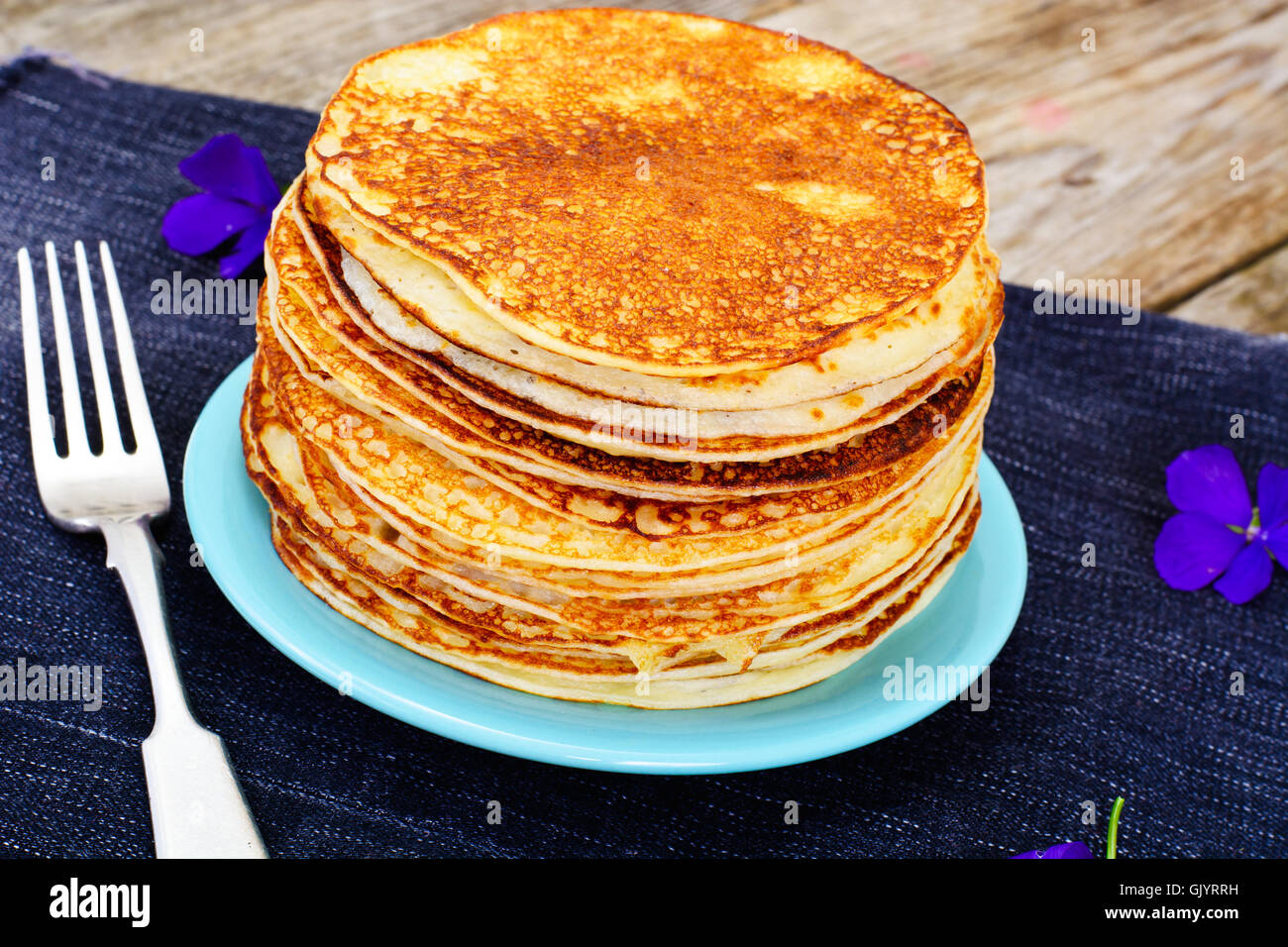 Tasty Pancakes Stack Stock Photo - Alamy