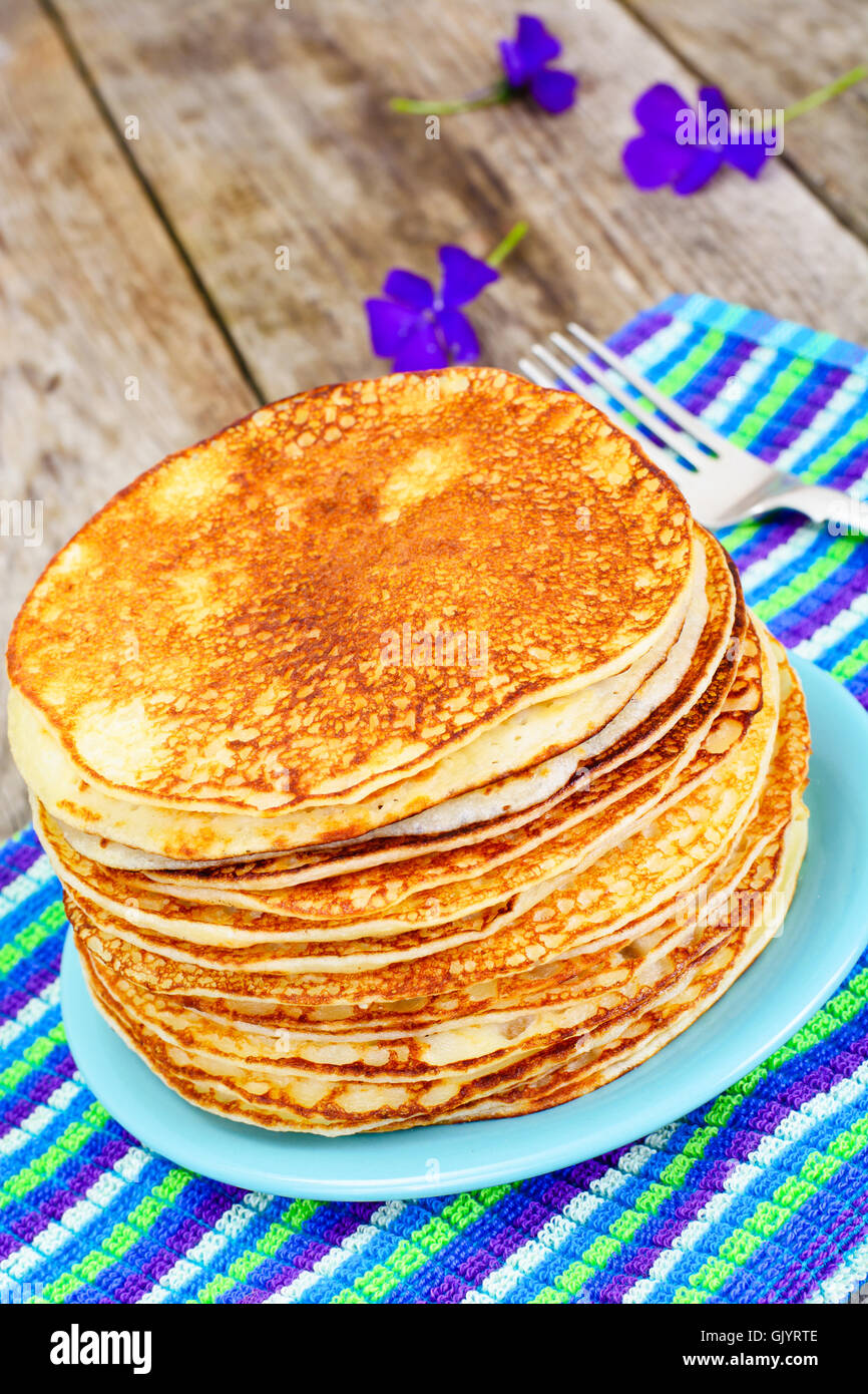 Tasty Pancakes Stack Stock Photo - Alamy
