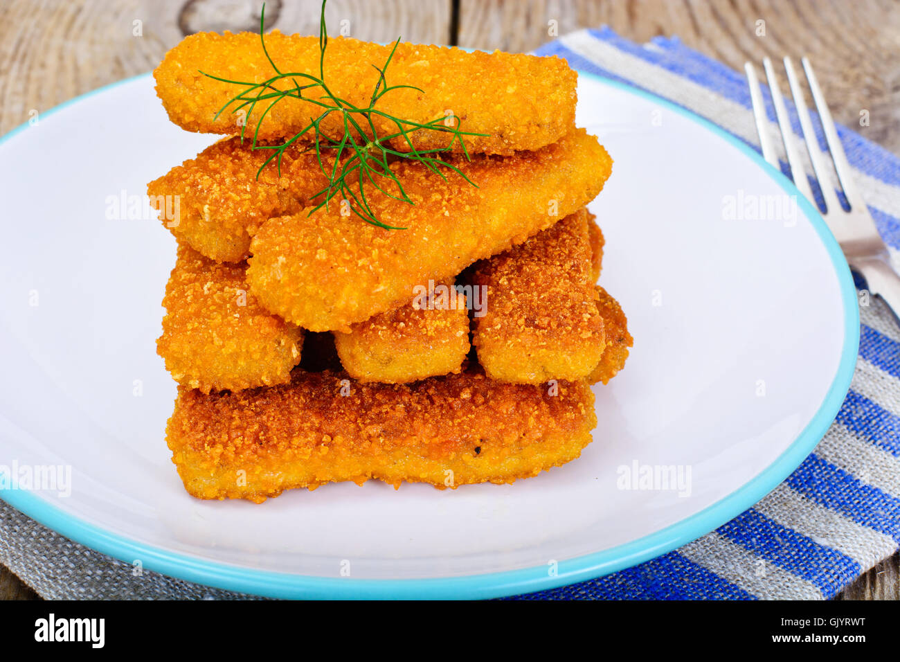 Fish sticks breaded Stock Photo - Alamy