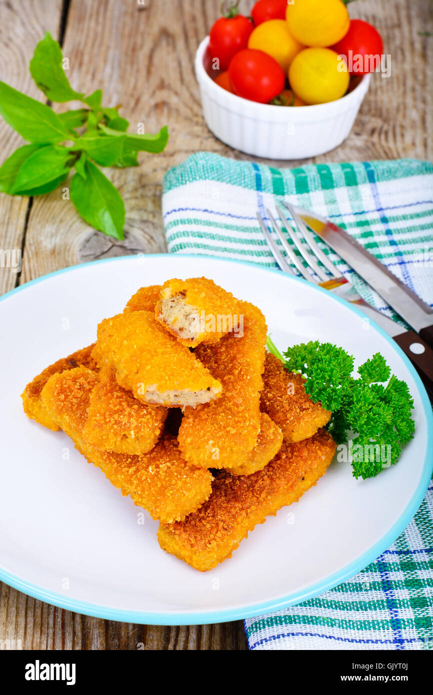 Fish sticks breaded Stock Photo - Alamy