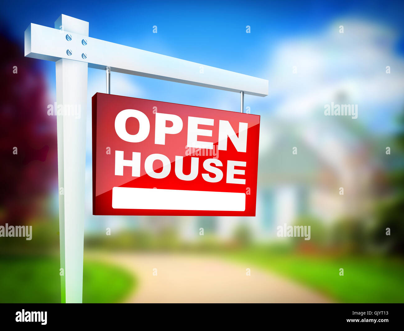 Sign - Open House Stock Photo - Alamy