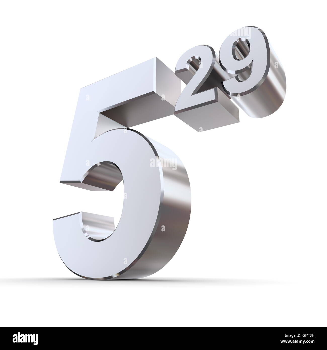 Solid Price Tag Number 5.29 - Shiny Silver-Chrome Stock Photo - Alamy