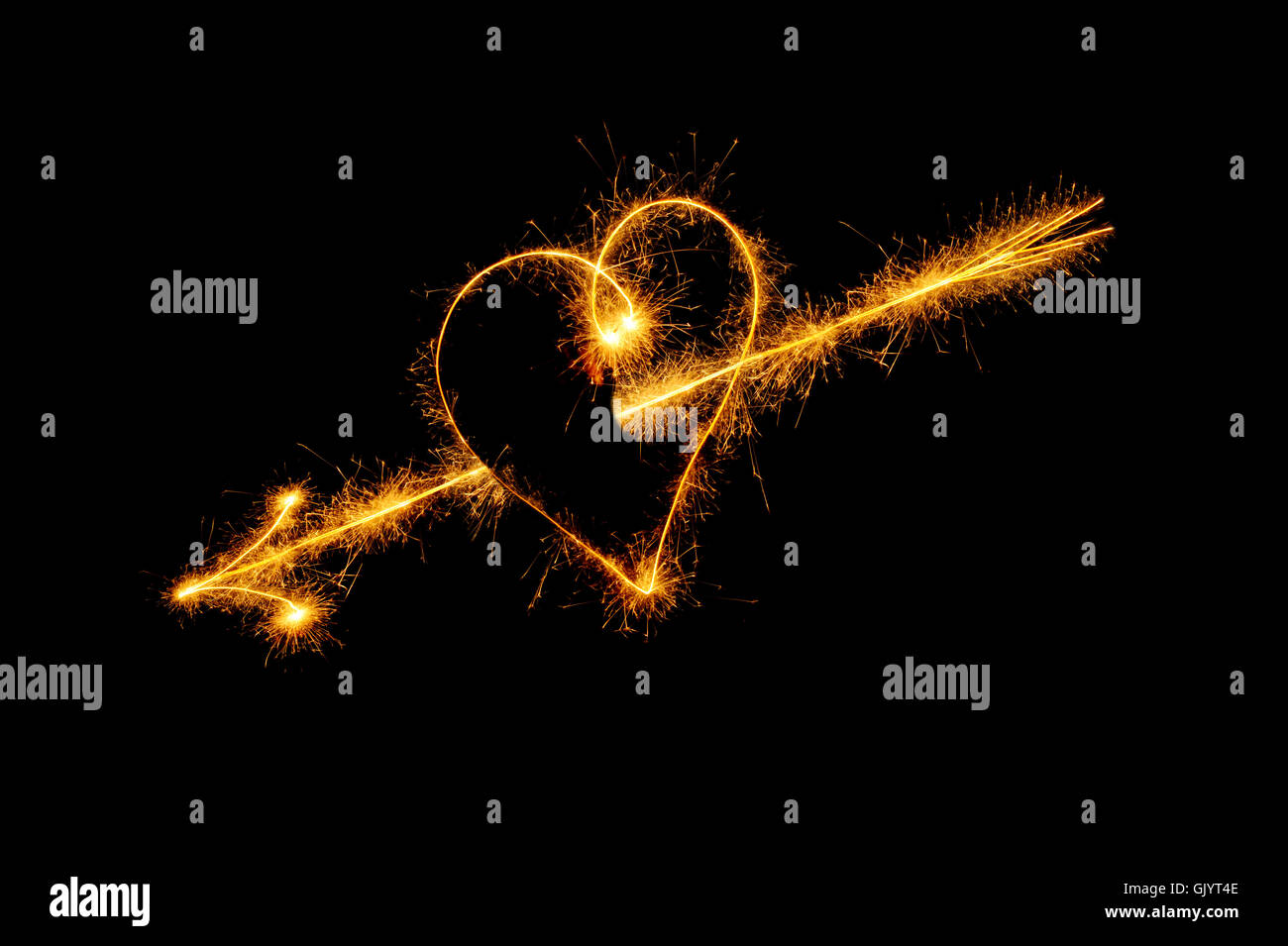 Heart from sparks Stock Photo - Alamy