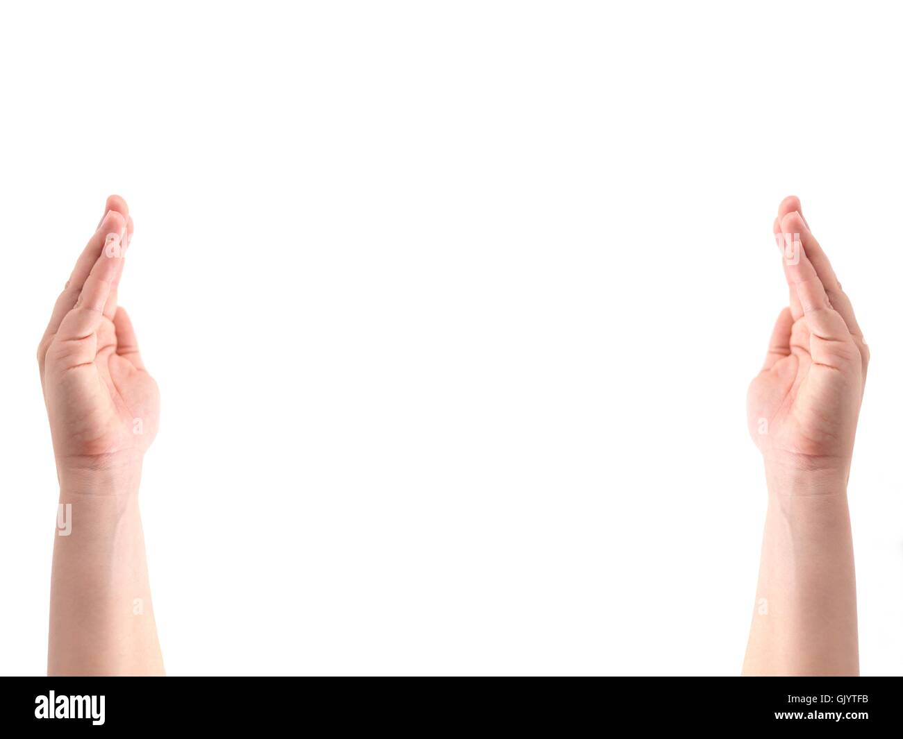 Woman hands apart Cut Out Stock Images & Pictures - Alamy