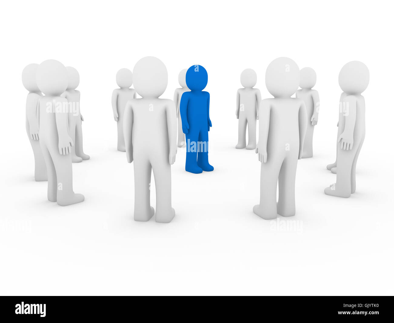 3d human circle blue white Stock Photo - Alamy