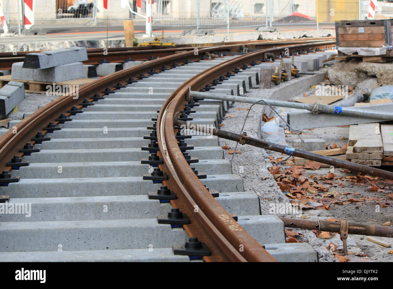 Unfinished tramway railway Stock Photo - Alamy