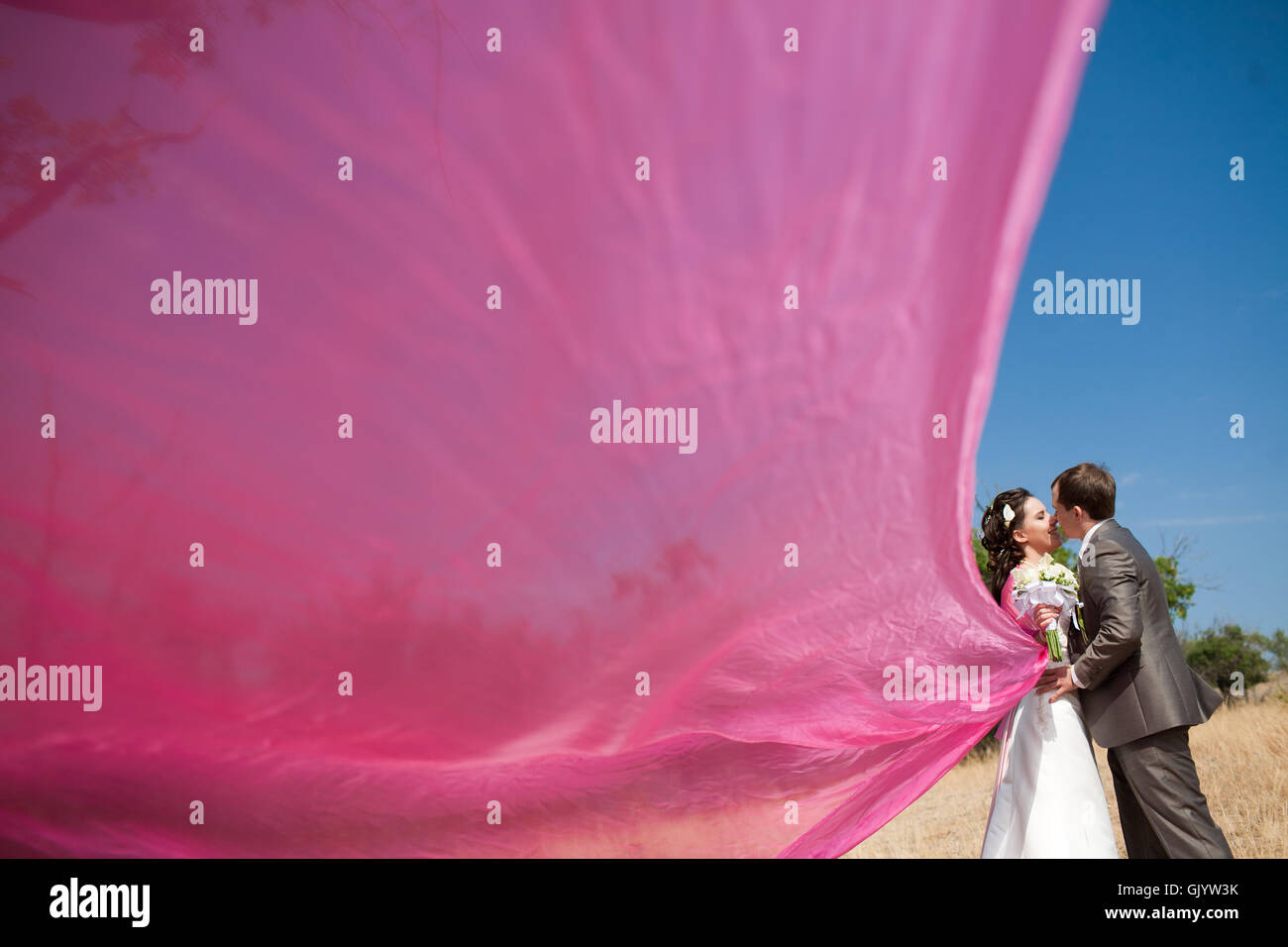 with flying shawl Stock Photo - Alamy