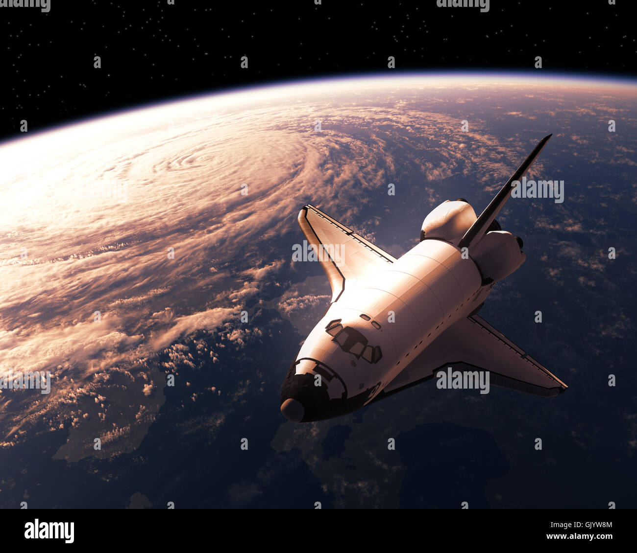 Space Shuttle Orbiting Planet Earth Stock Photo - Alamy
