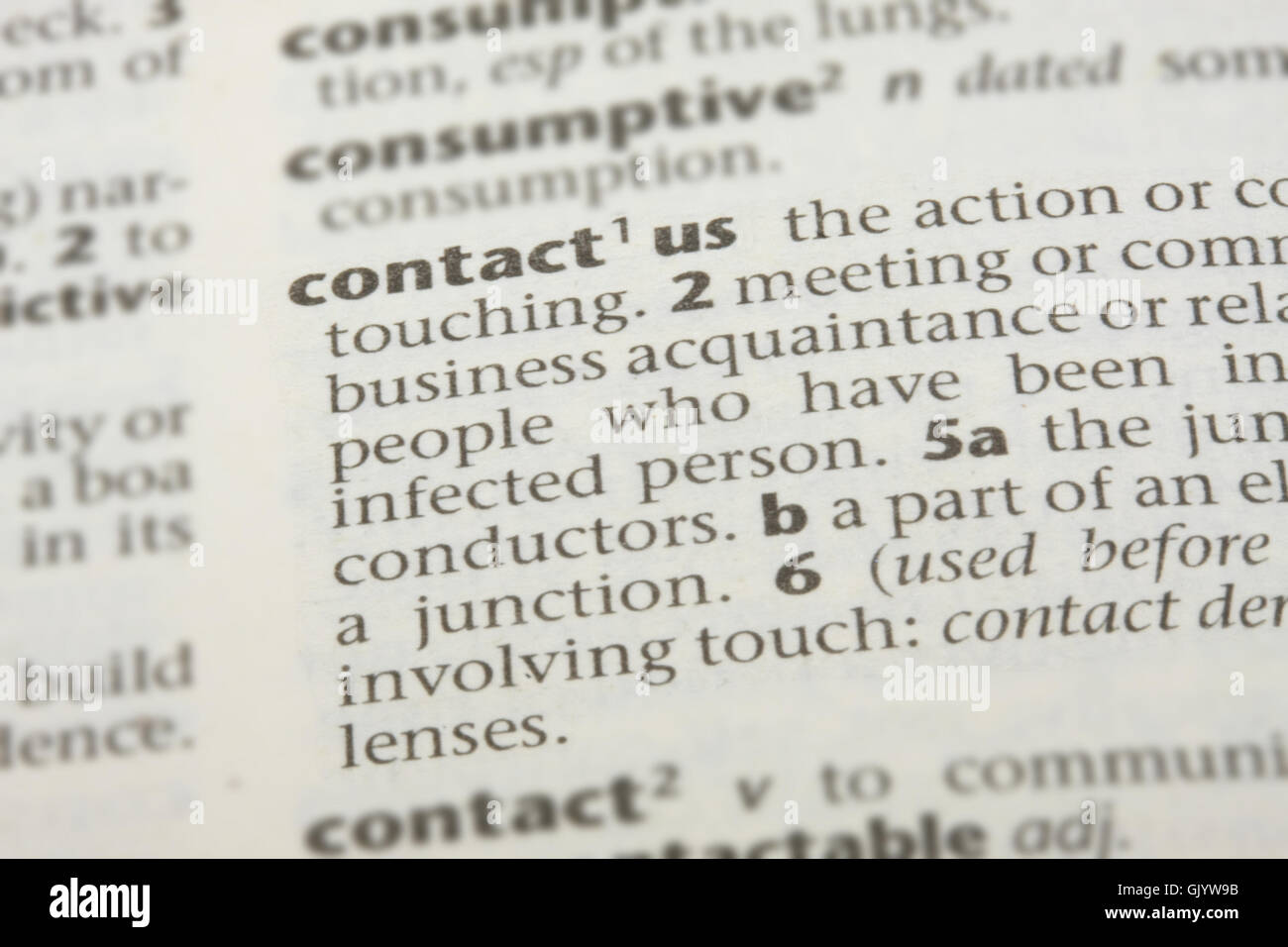 Contact Us dictionary definition Stock Photo - Alamy