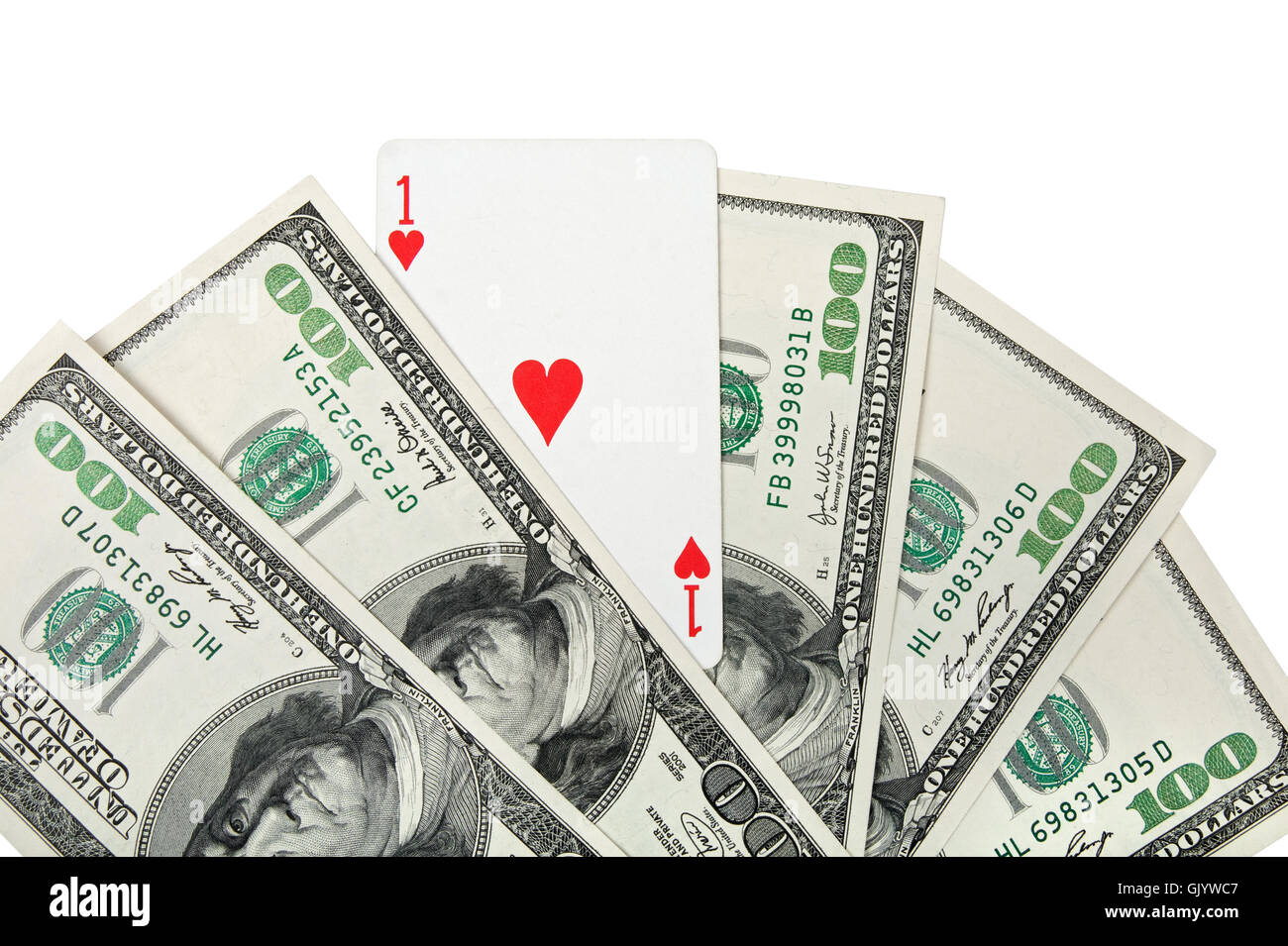Ace of hearts and money Stock Photo - Alamy