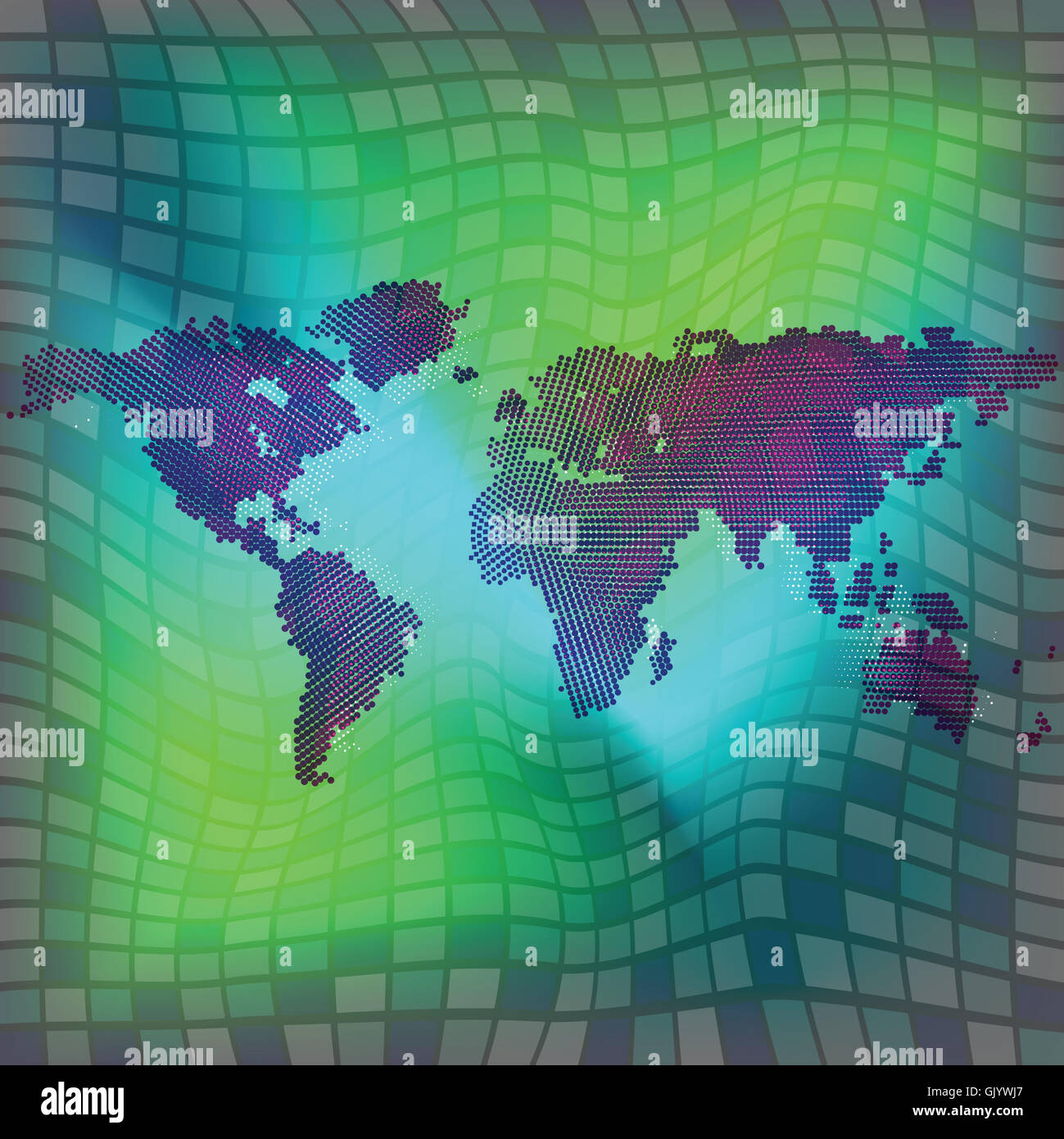 world map over squared background Stock Photo - Alamy