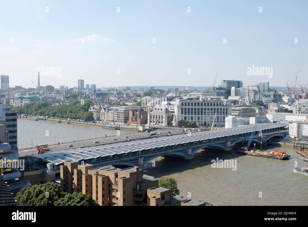 Solar panels on Blackfriars bridge in London Stock Photo - Alamy