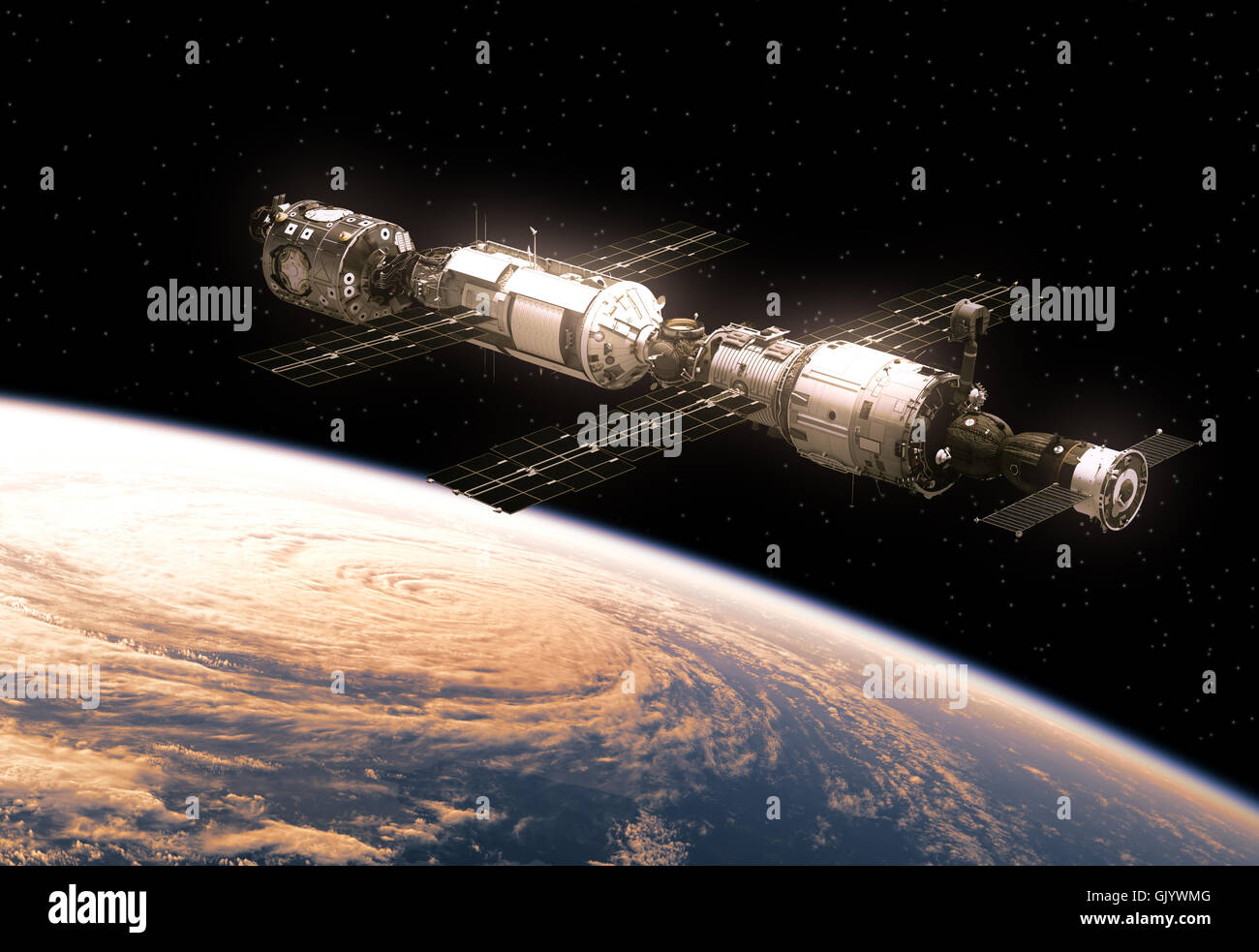 International Space Station Orbiting Earth Stock Photo - Alamy