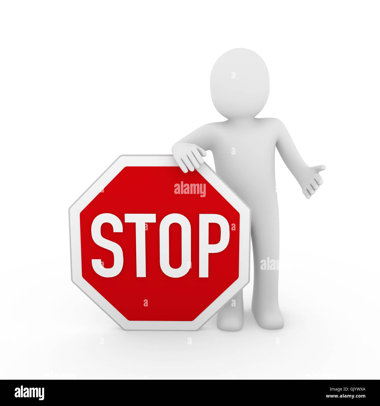 3d man stop sign illustration hi-res stock photography and images - Alamy