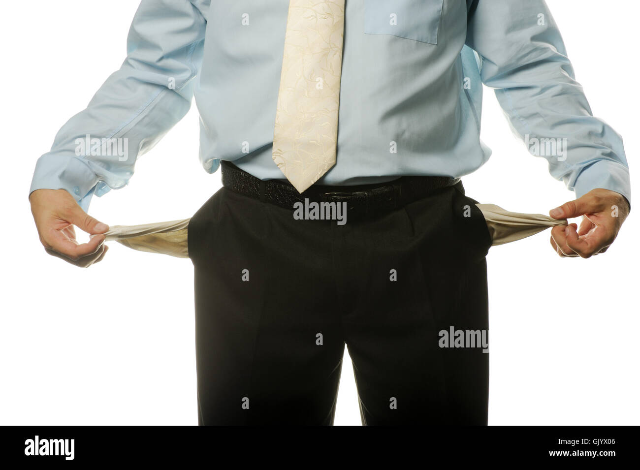 Sad businessman empty pockets hi-res stock photography and images - Alamy