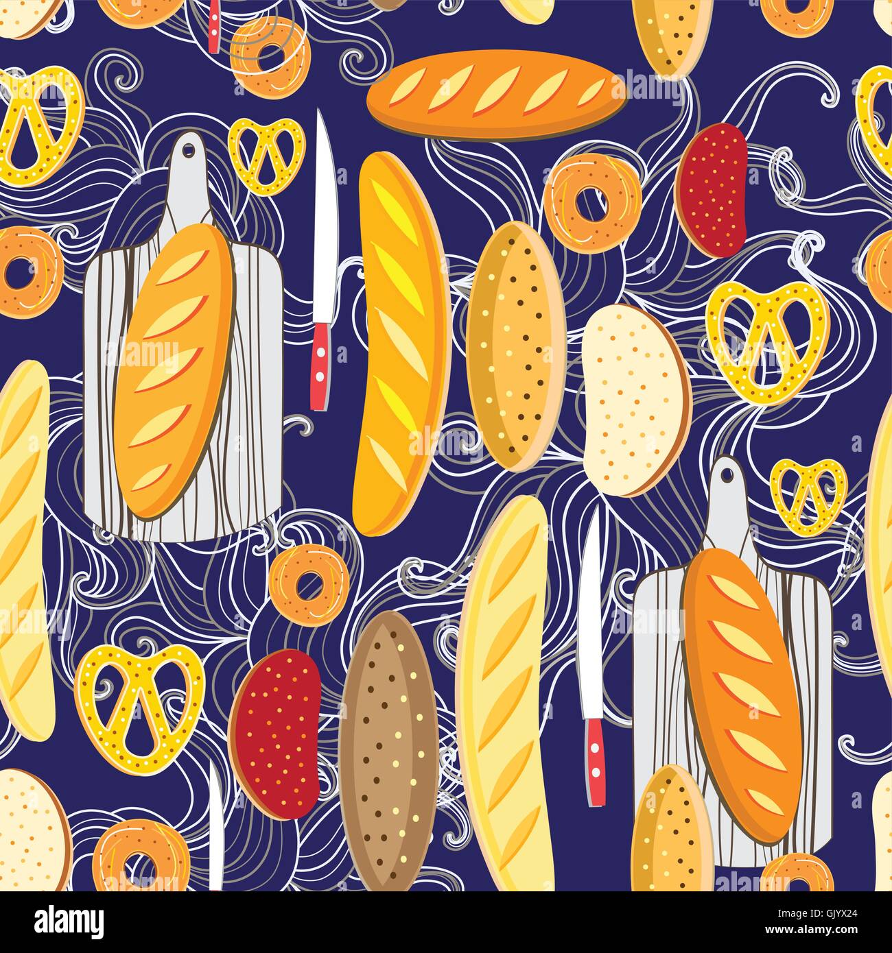 Pattern of different bread Stock Vector Image & Art - Alamy
