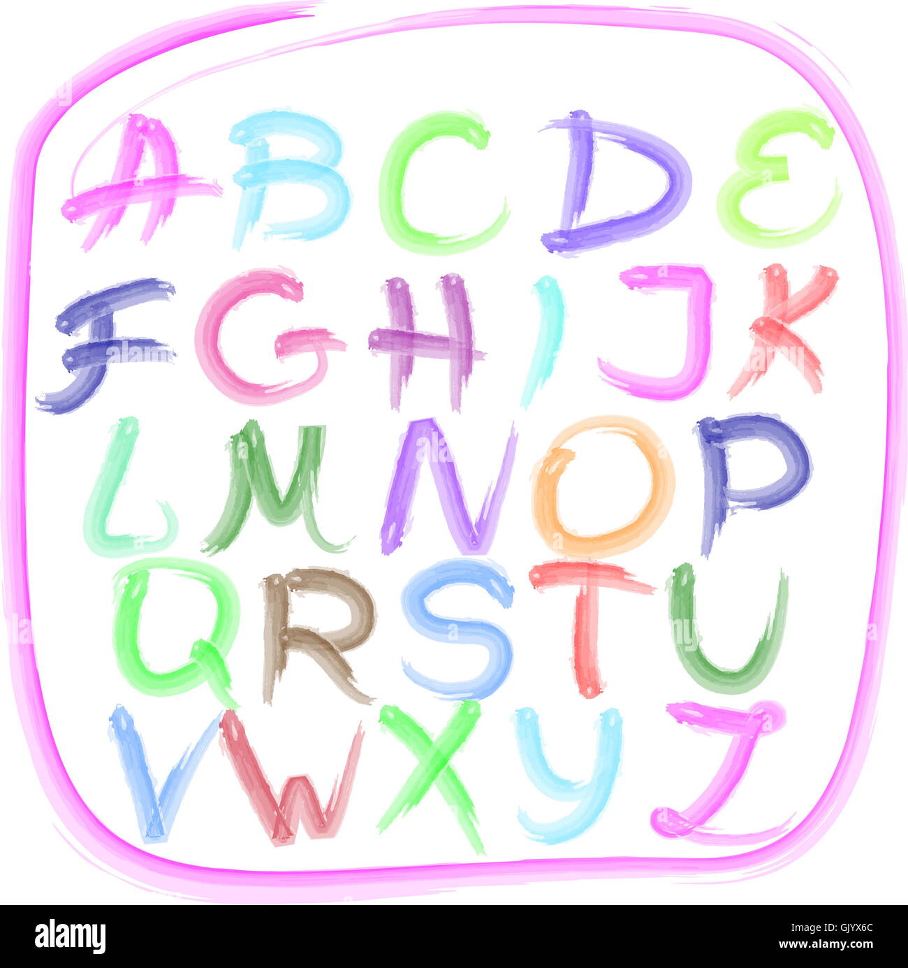 Handwritten alphabet hi-res stock photography and images - Alamy