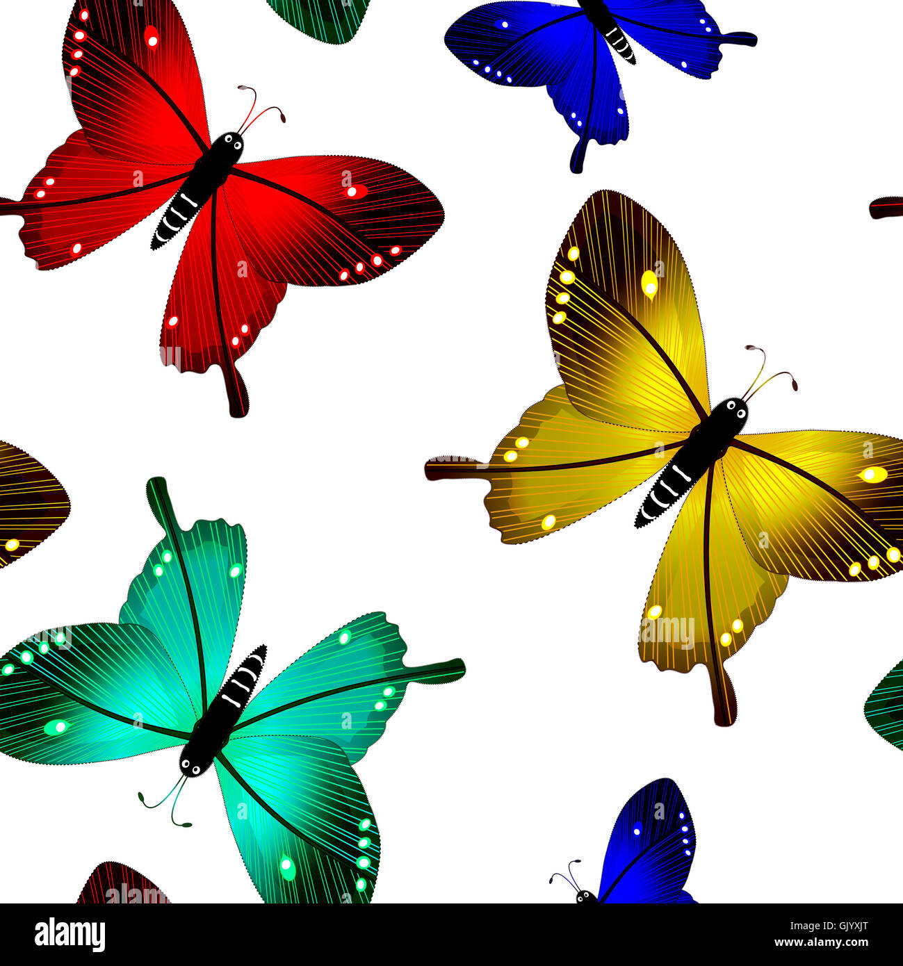 Seamless pattern white butterflies hi-res stock photography and images ...