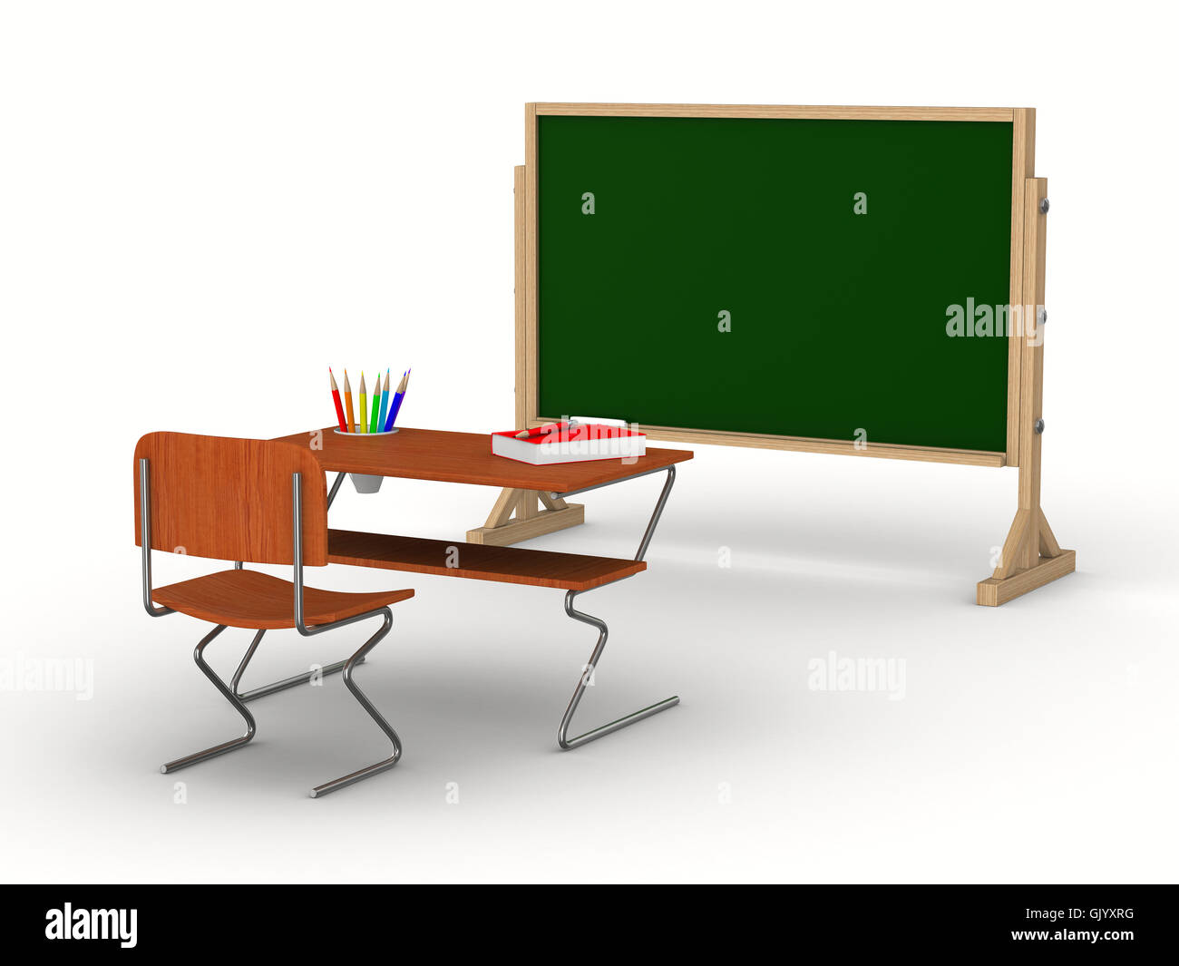 Classroom on white background. Isolated 3D image Stock Photo - Alamy