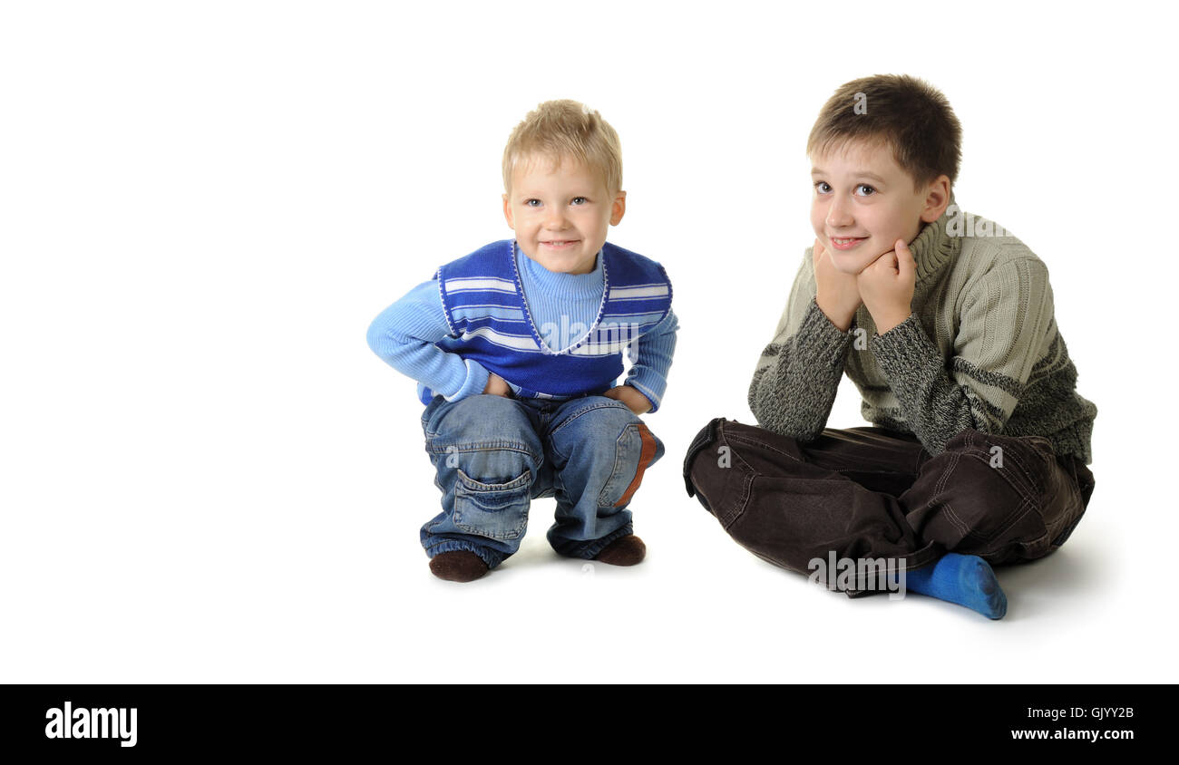 Two blond small brothers hi-res stock photography and images - Alamy