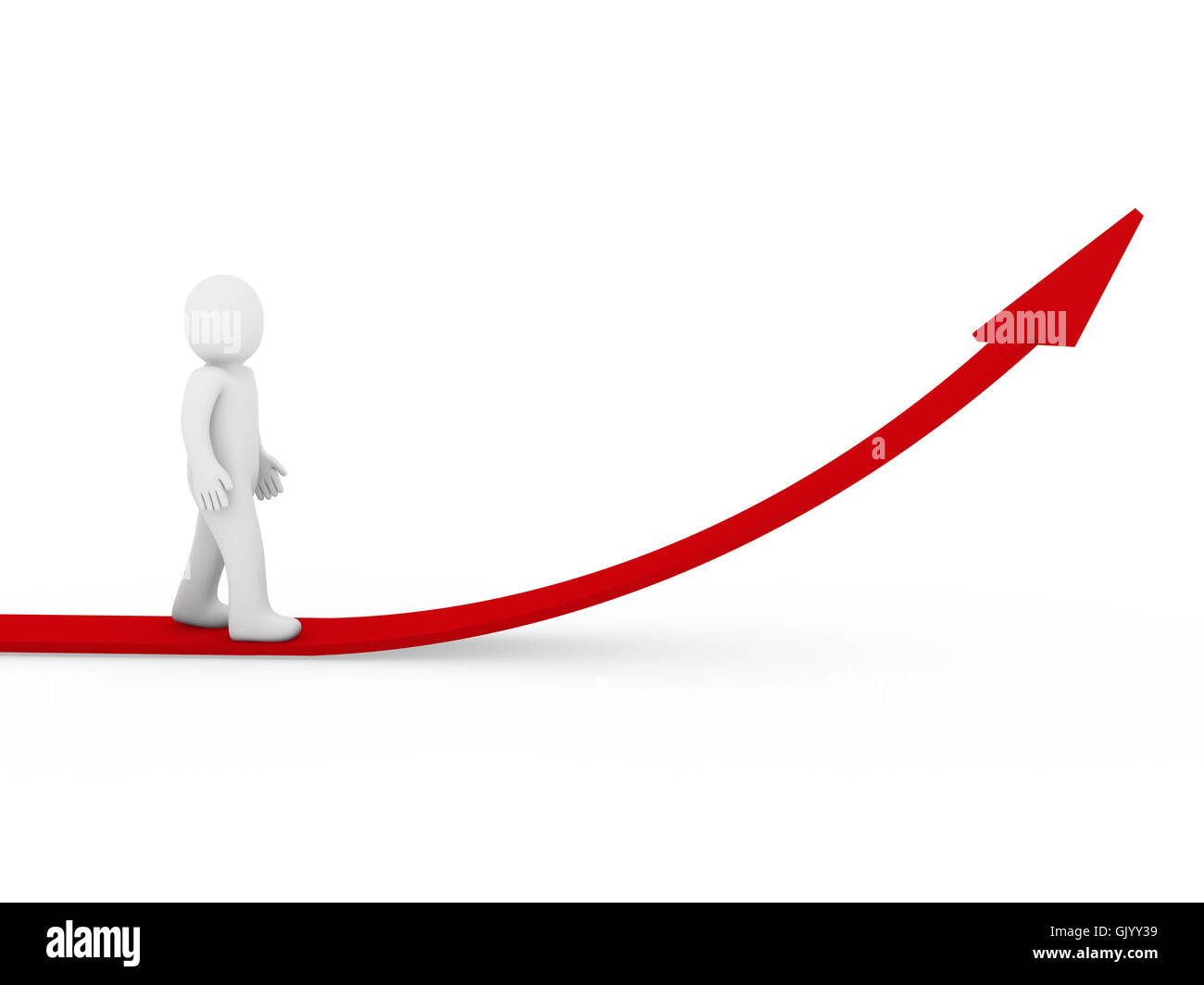 3d human arrow success growth red Stock Photo - Alamy