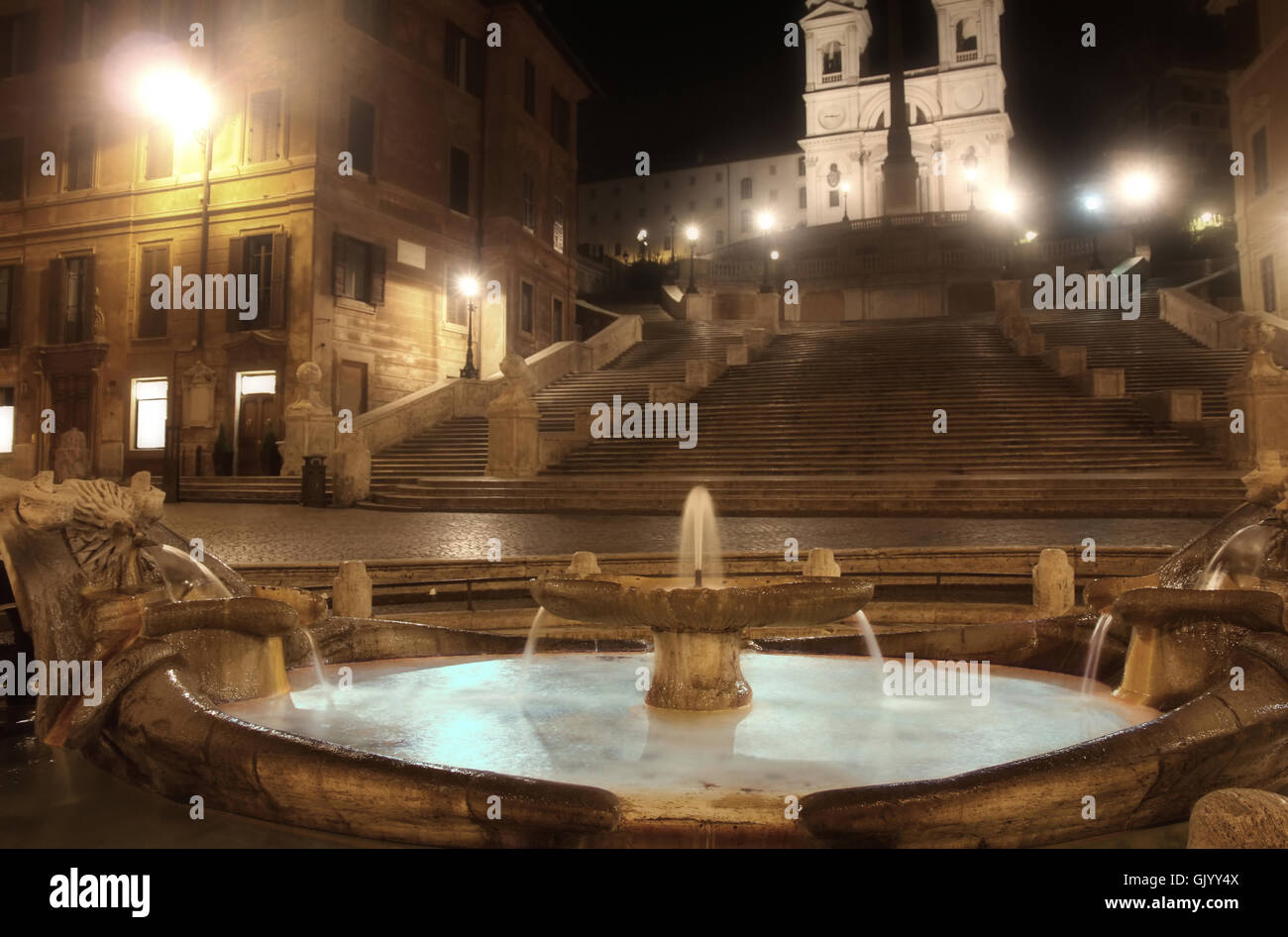 Piazza di Spagna of night in Rome, Italy Stock Photo - Alamy