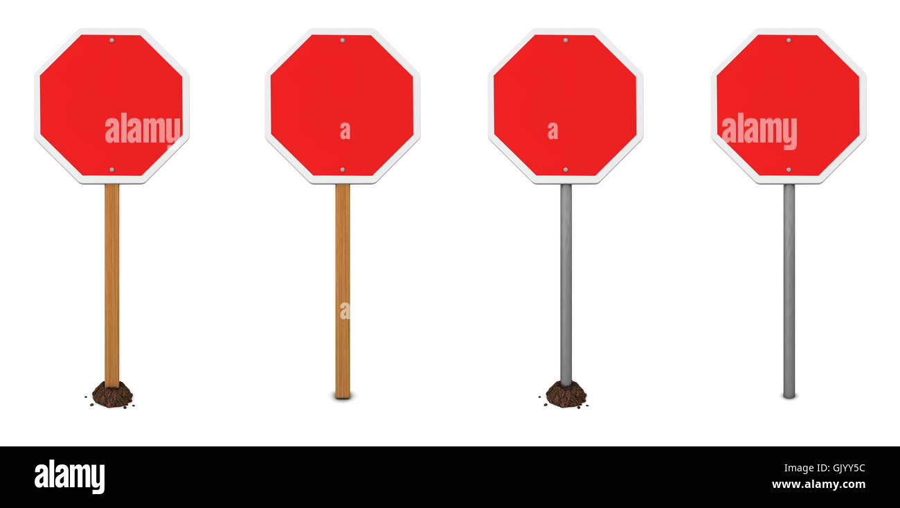 Empty Stop Sign Variations Stock Photo - Alamy