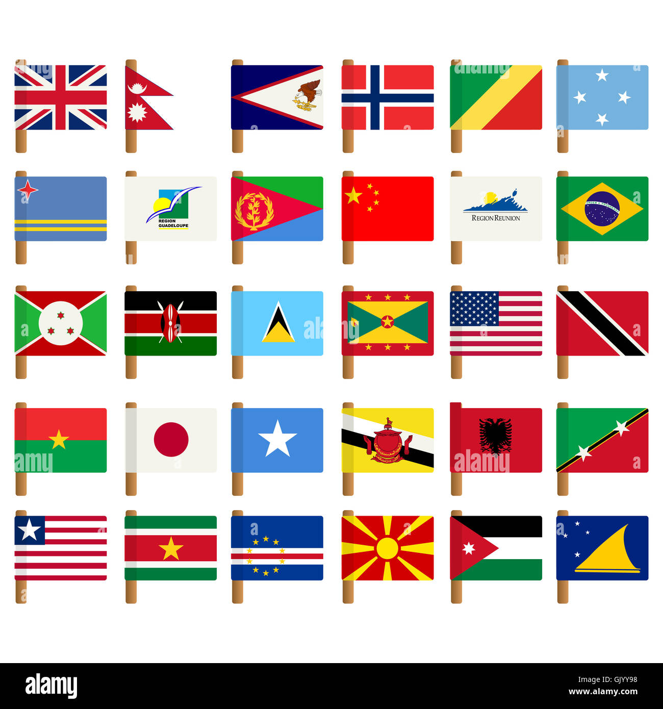 World flag icons set 5 Stock Photo - Alamy