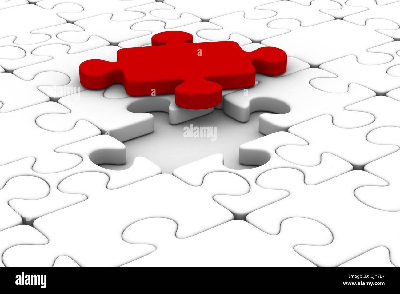 Jigsaw puzzle one red hi-res stock photography and images - Alamy