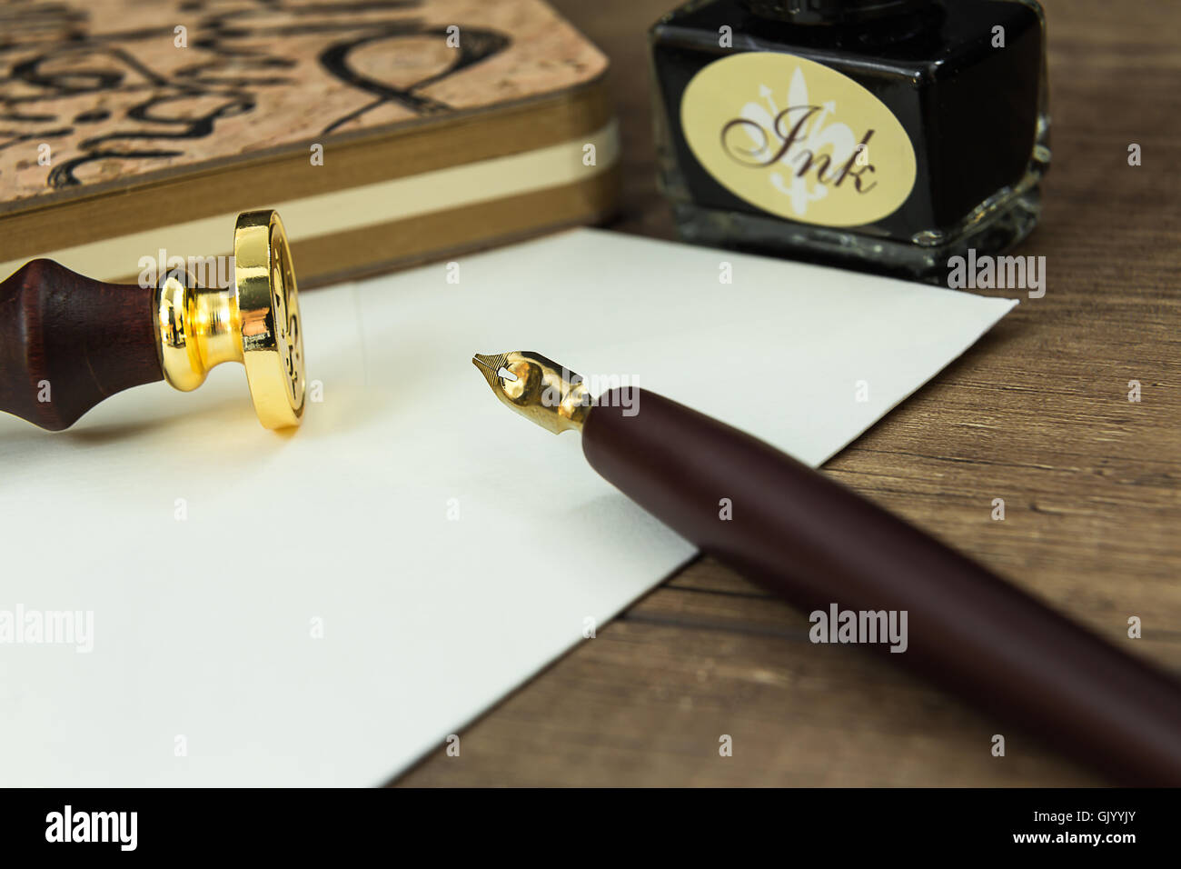 ink set used to write letters with the seal Stock Photo - Alamy