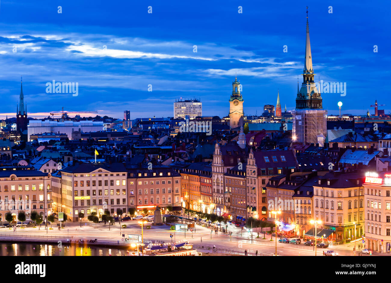 Night scene of the Stockholm City Stock Photo - Alamy