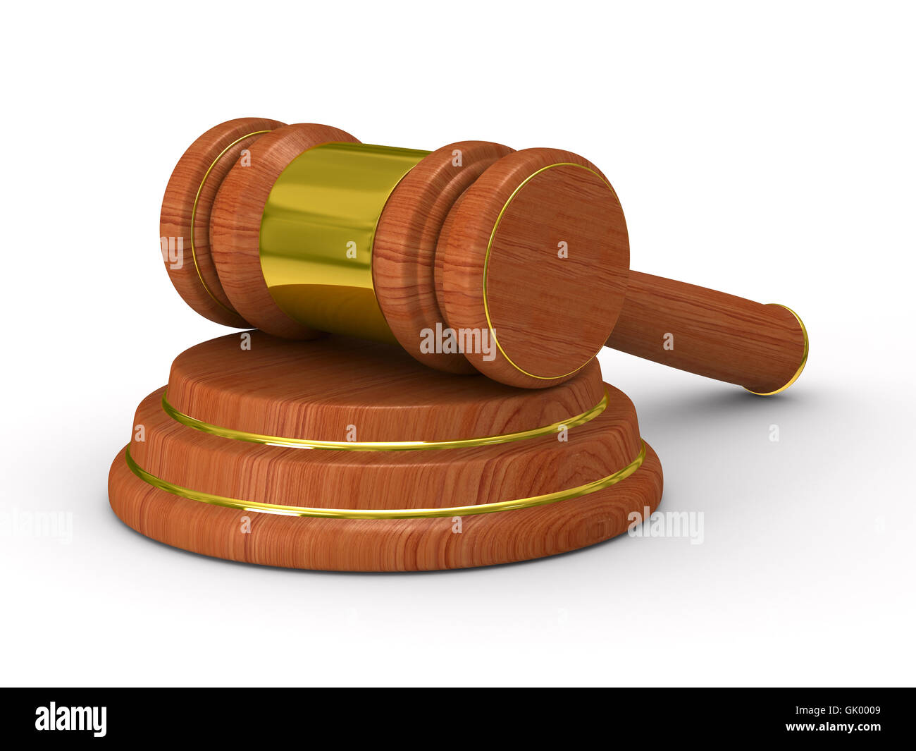 Auction gavel on white. Isolated 3D image Stock Photo - Alamy