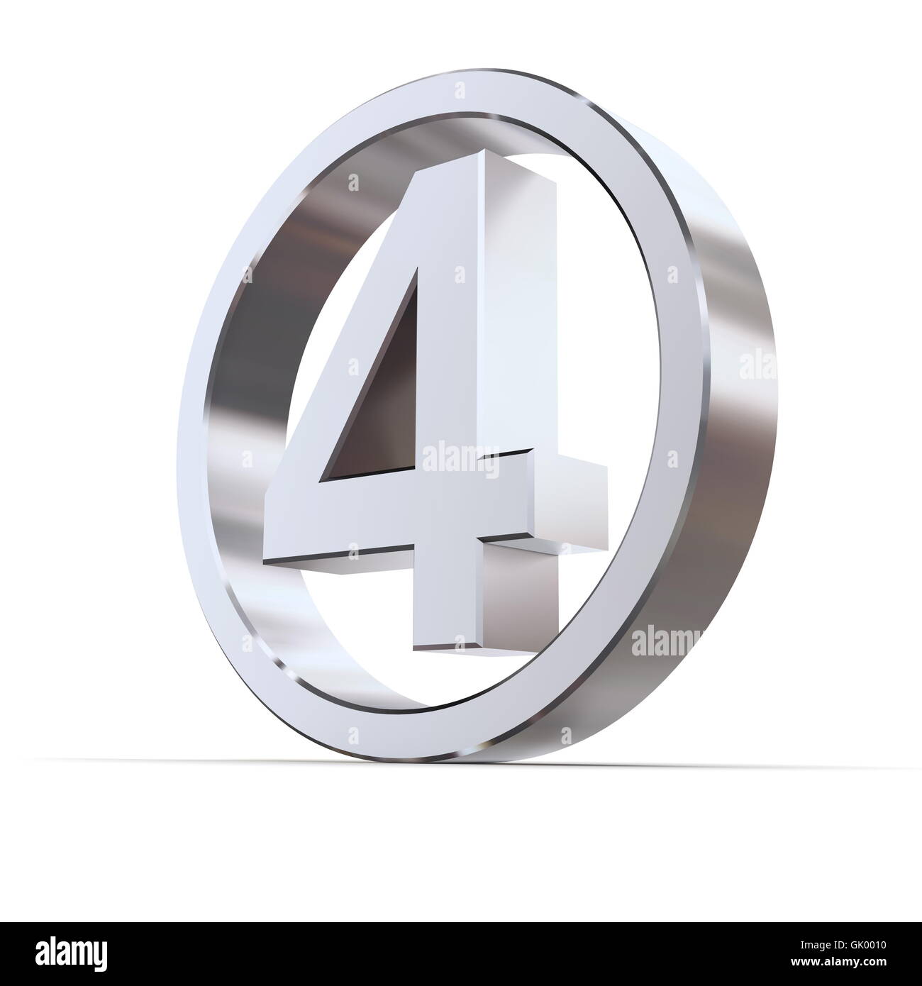 Shiny Circle - Number 4 Stock Photo - Alamy