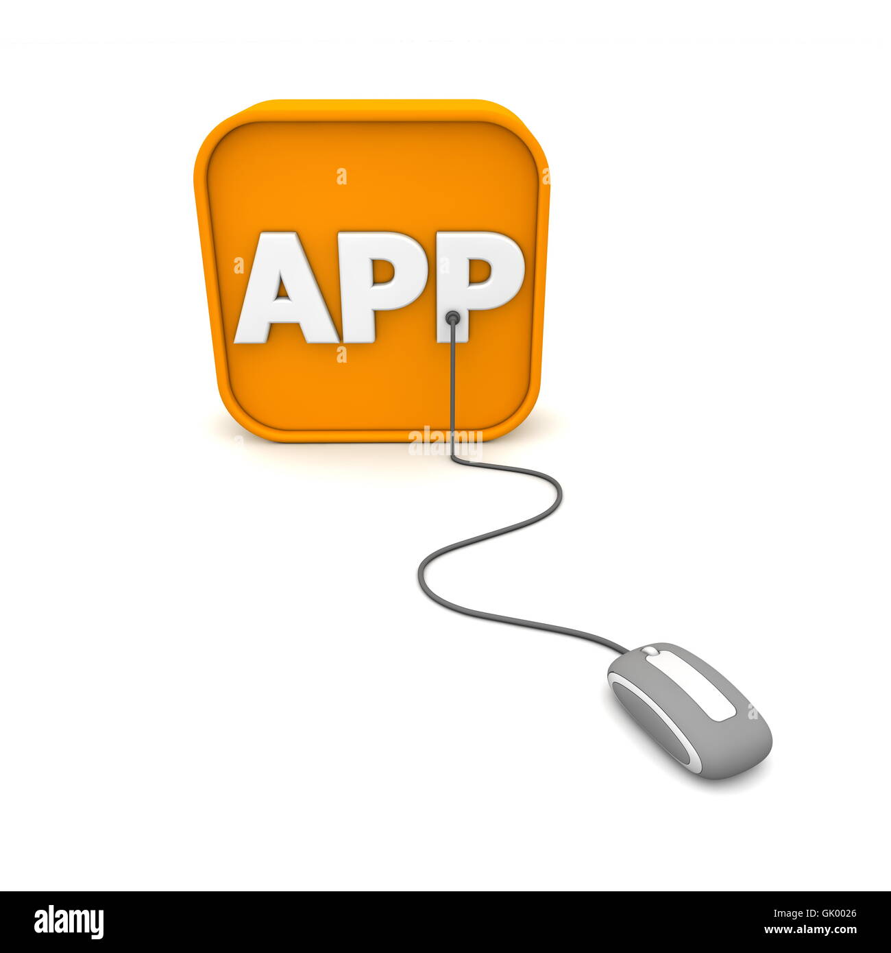 Wired to APPs - Grey Mouse Stock Photo - Alamy