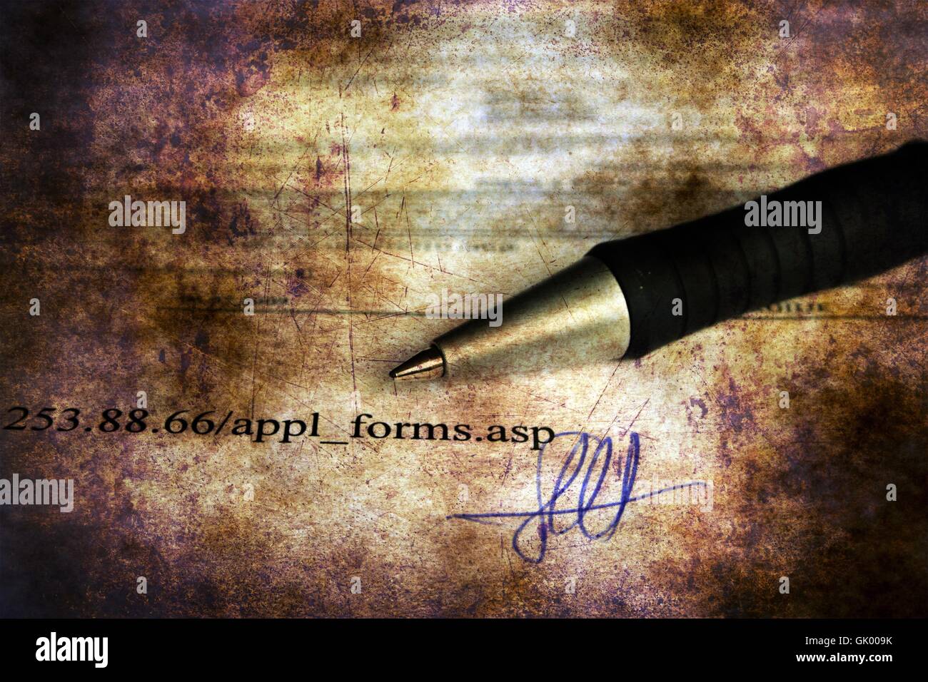 Application form and signature grunge concept Stock Photo - Alamy