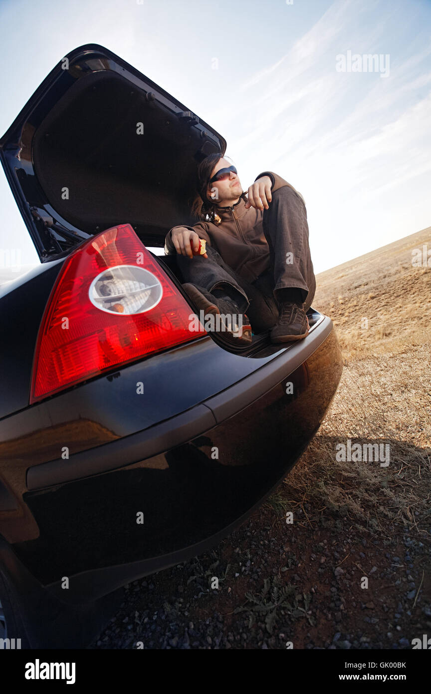 man in trunk of car Stock Photo - Alamy