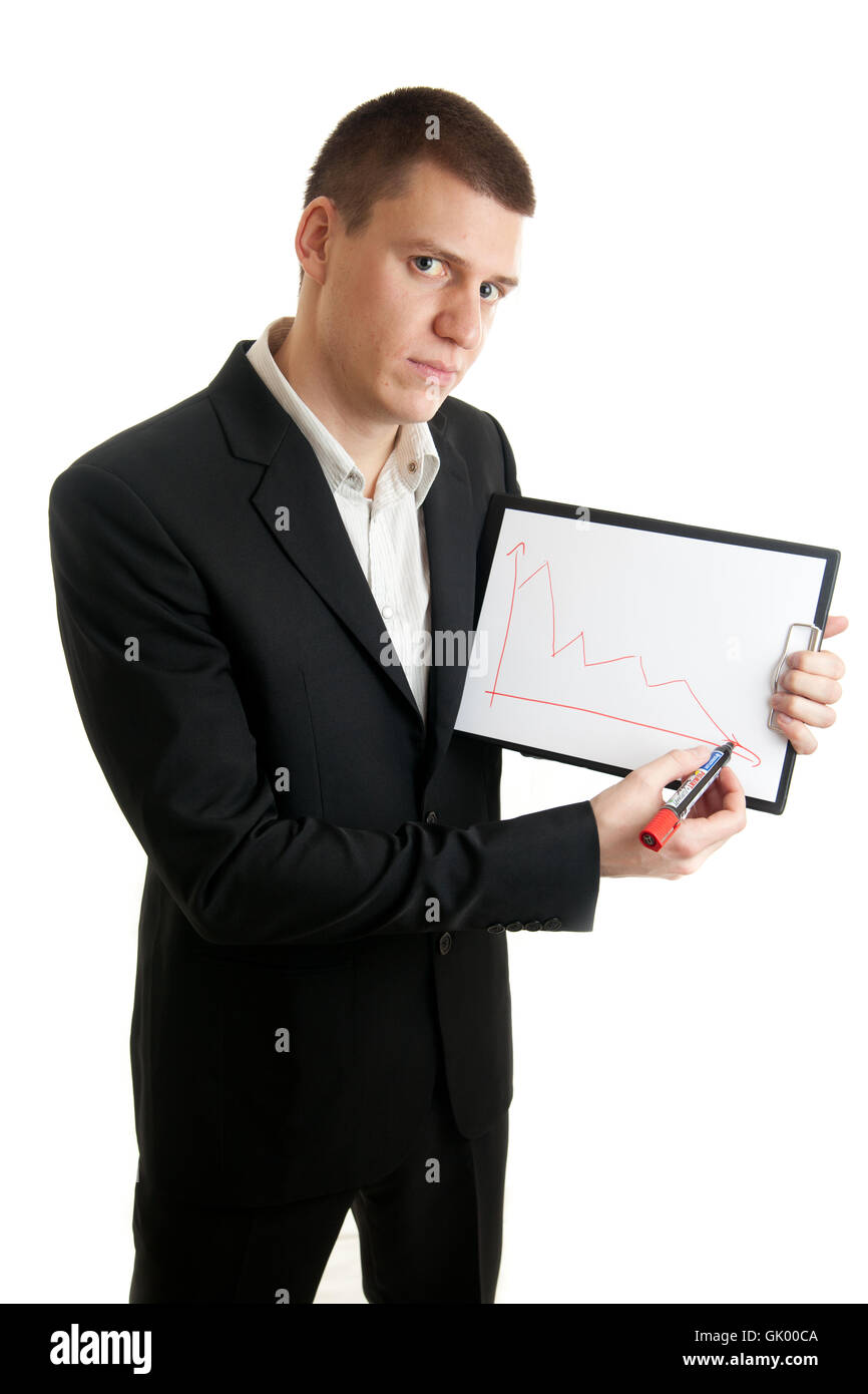 businessman chart decline Stock Photo - Alamy