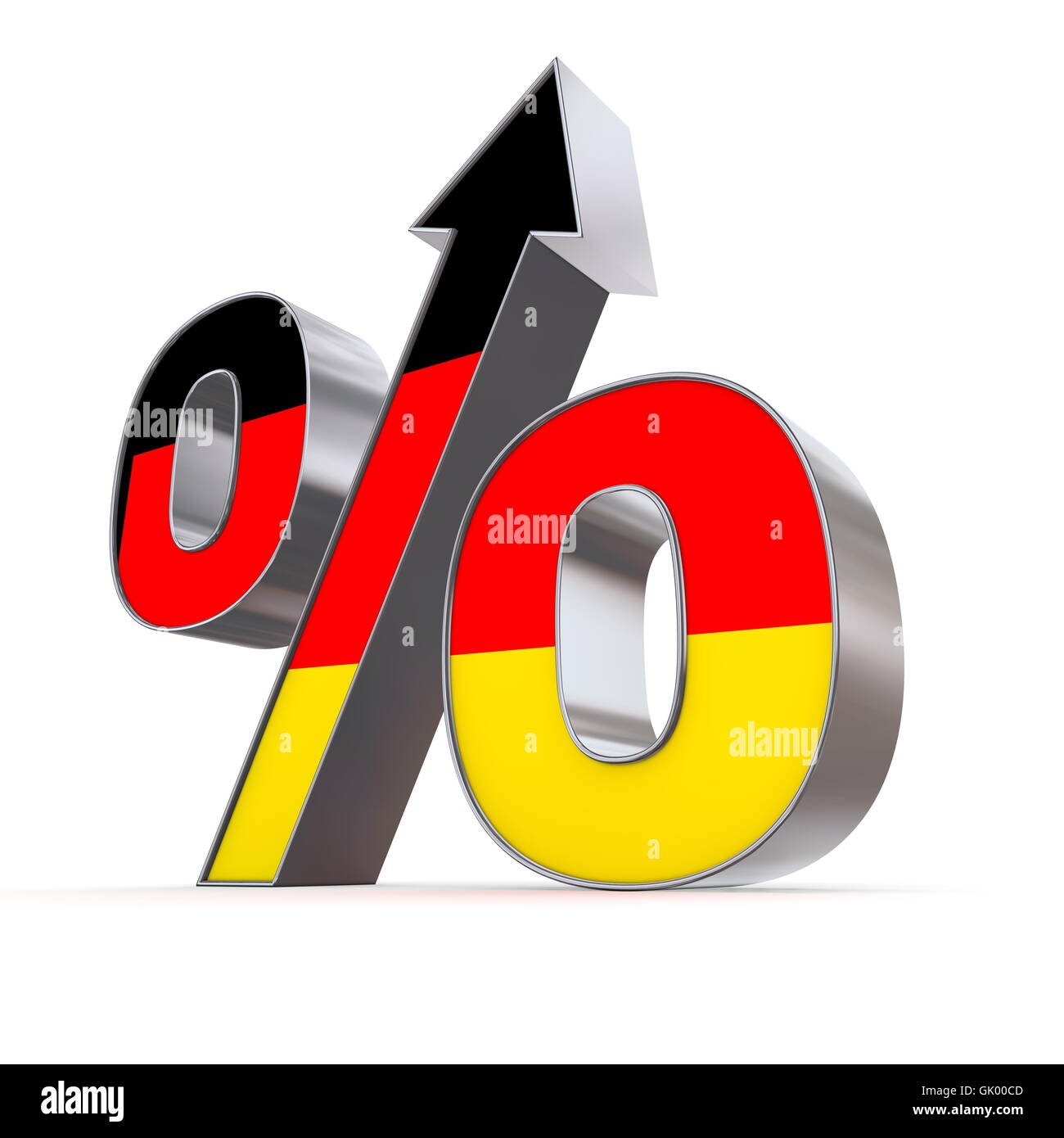 Shiny Percentage Sign Up - Flag of Germany Stock Photo - Alamy