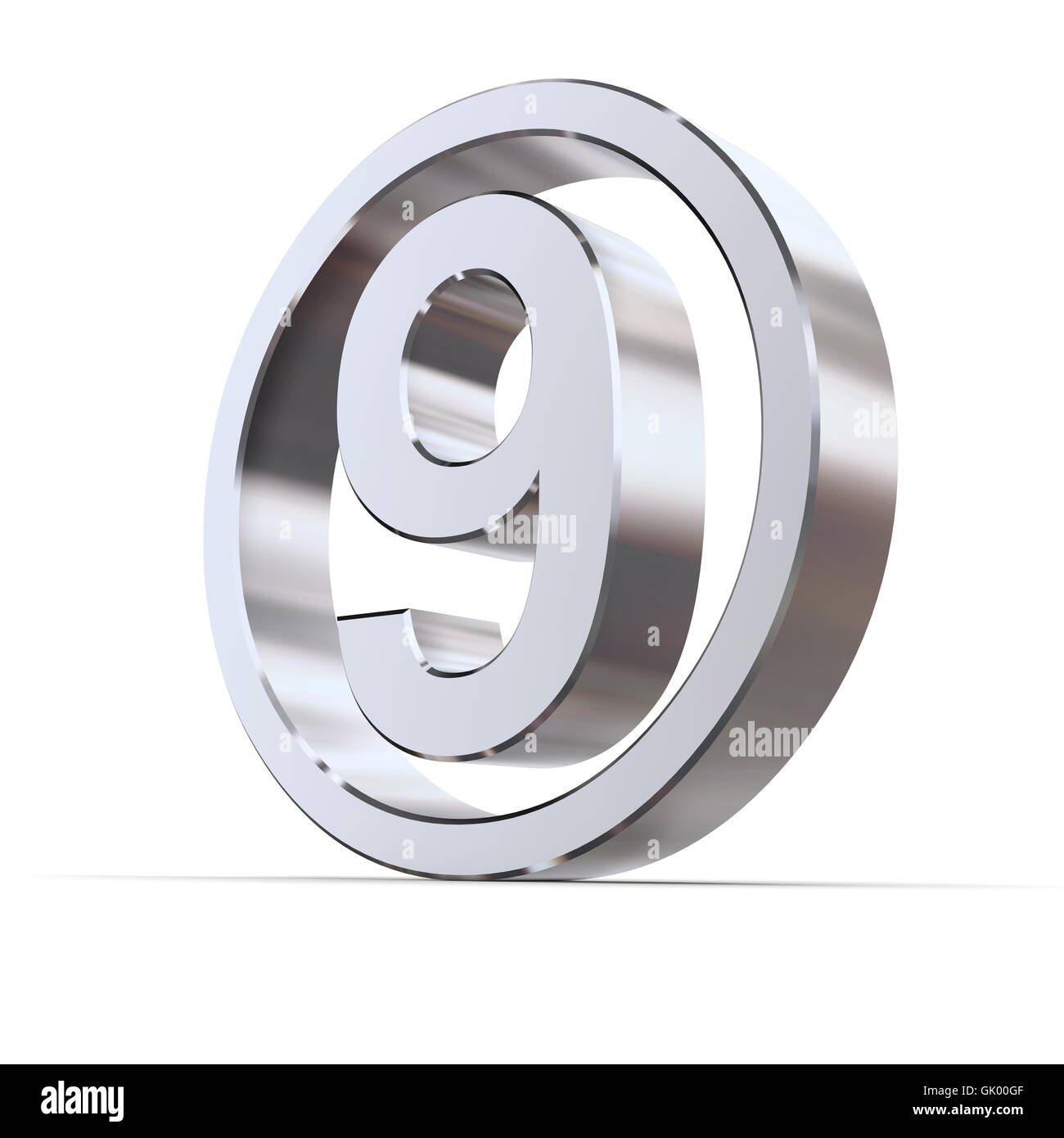 Shiny Circle - Number 9 Stock Photo - Alamy