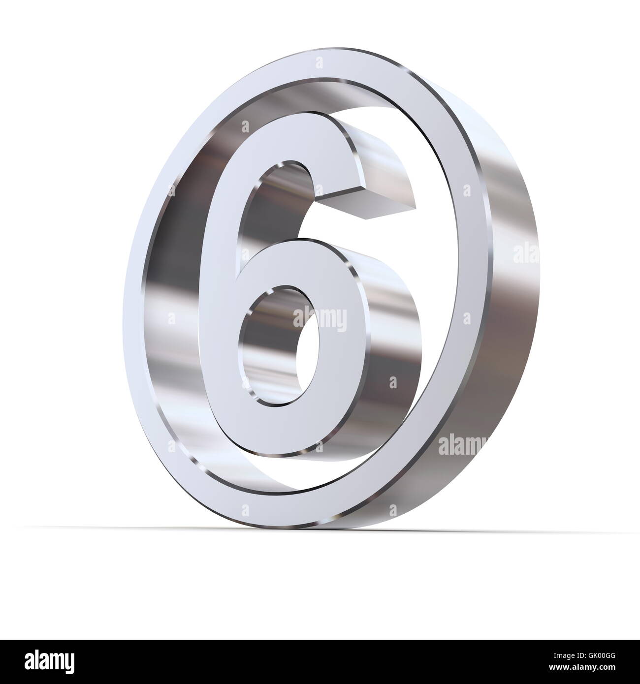 Shiny Circle - Number 6 Stock Photo - Alamy