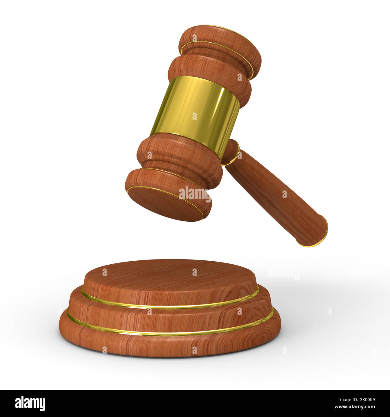 Auction gavel on white. Isolated 3D image Stock Photo - Alamy