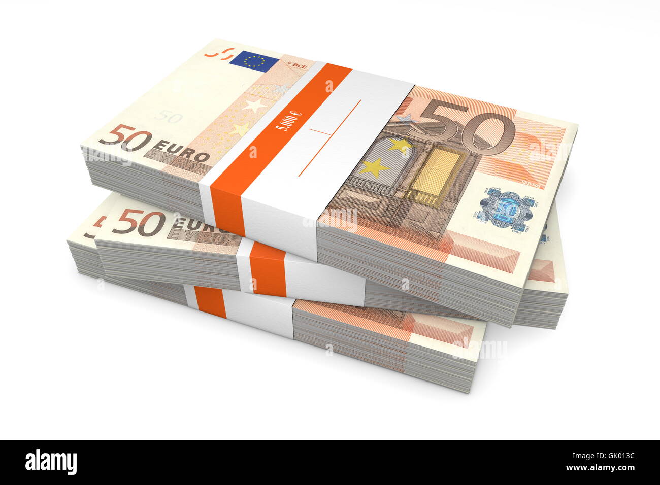 Three Packets of 50 Euro Notes with Bank Wrapper Stock Photo - Alamy