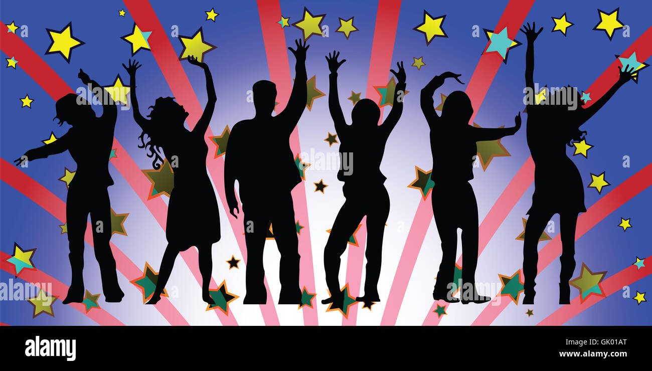 party people silhouettes Stock Photo - Alamy