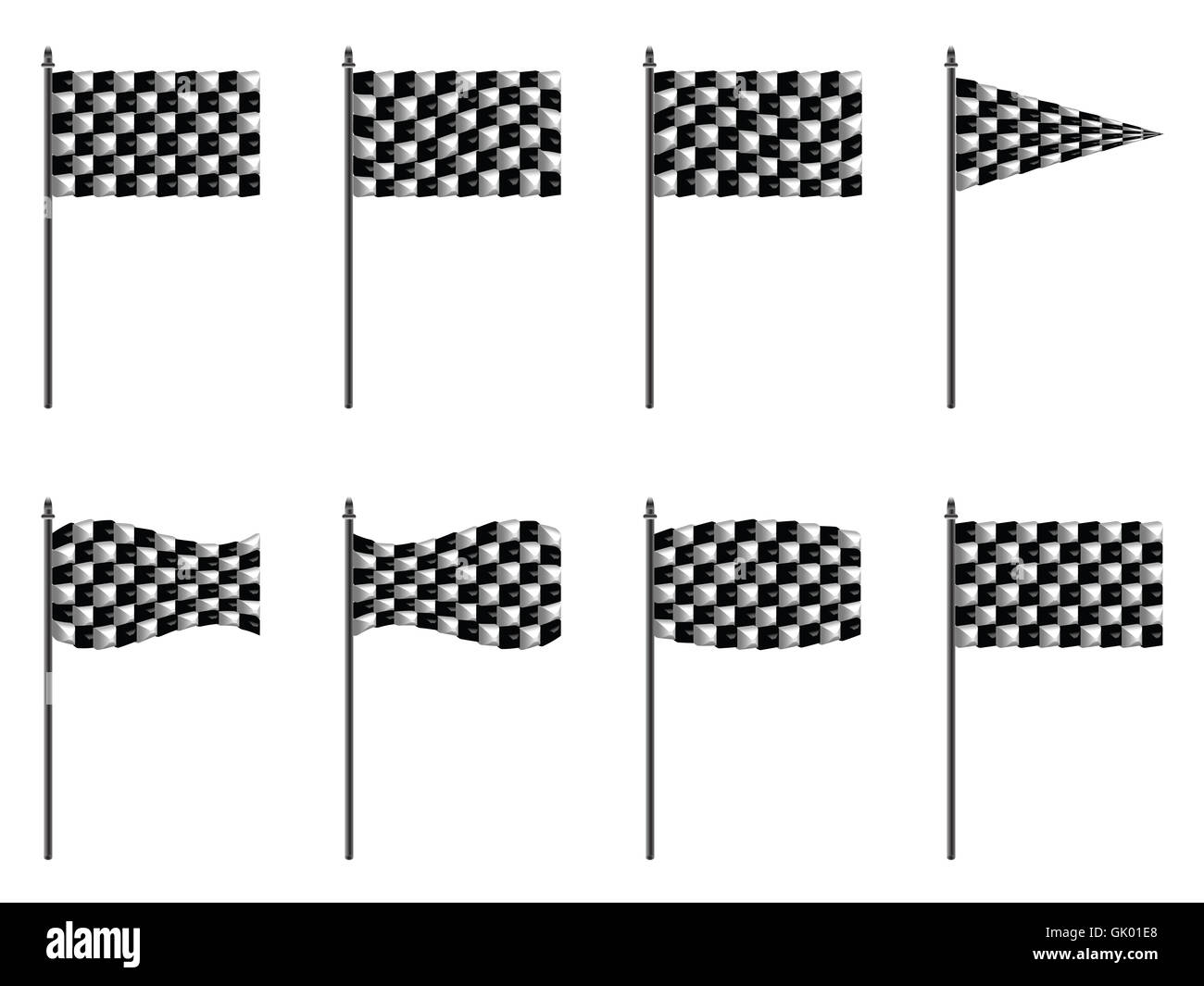 checkered 3d flags Stock Photo - Alamy