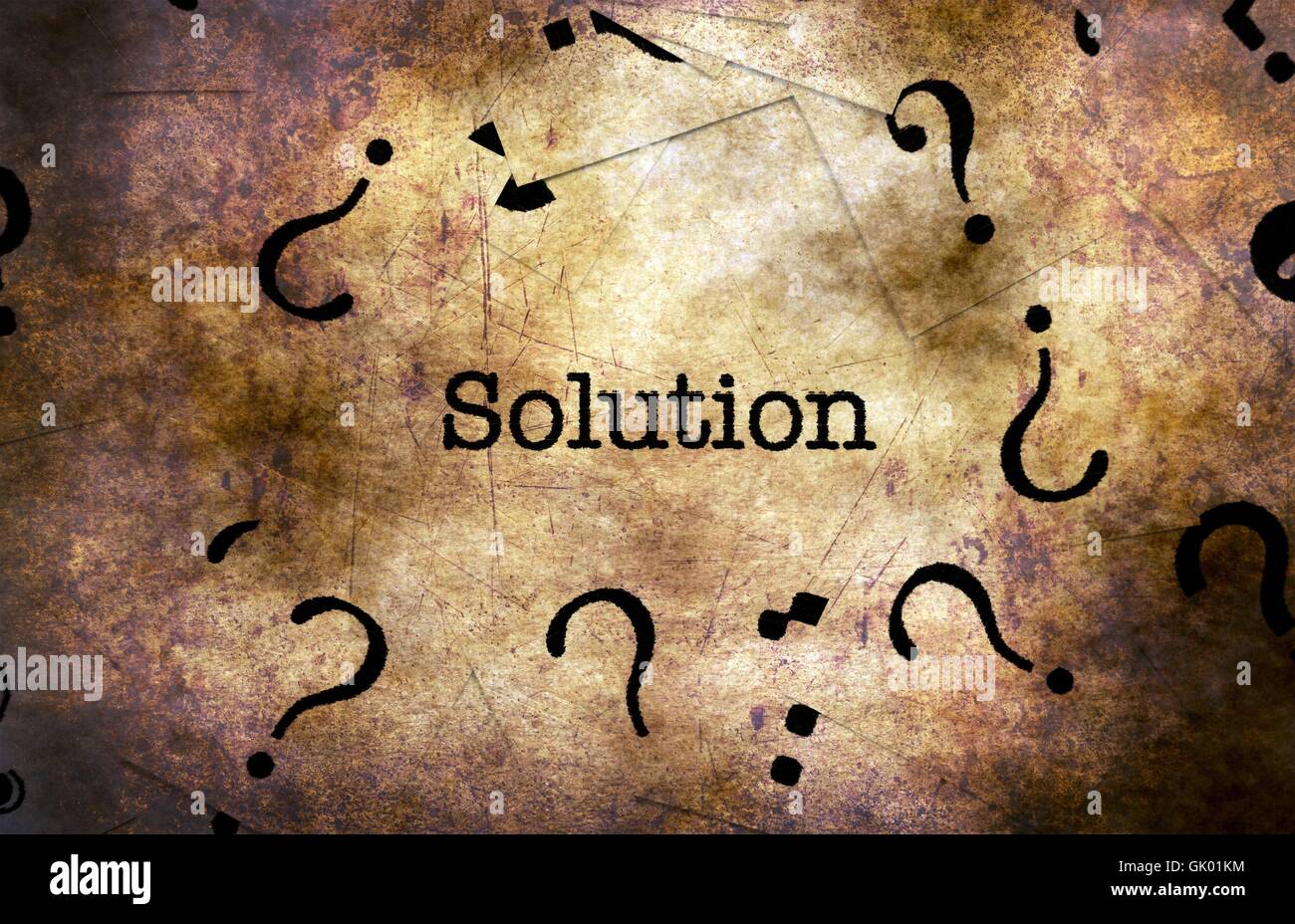 Solution and question mark grunge concept Stock Photo - Alamy