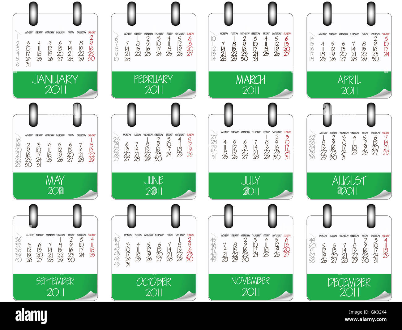 Blank green calendar hi-res stock photography and images - Alamy