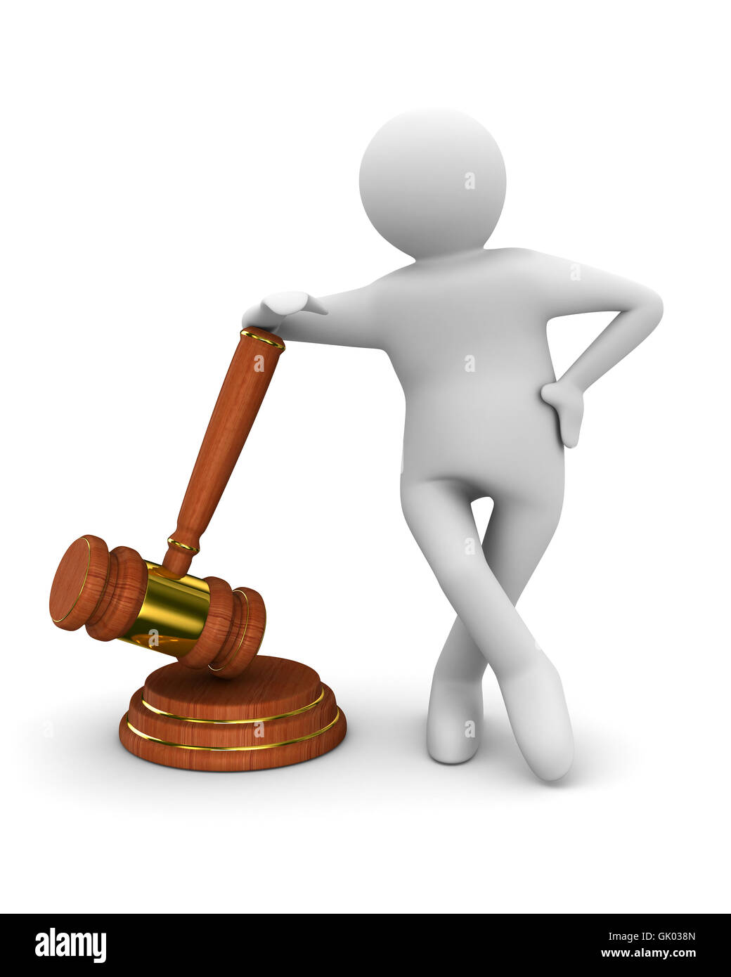 Auction gavel on white. Isolated 3D image Stock Photo - Alamy